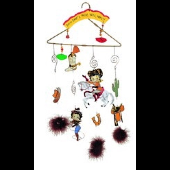 Betty Boop | Accents | Nib Betty Boop Western Mobile Wind Chime Glass ...